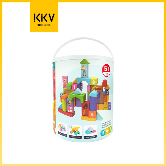 Jual KKV - Wooden Block Mainan Edukasi Anak Balok Susun Bangunan Kayu ...