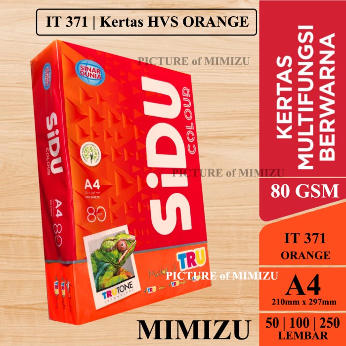 Jual SIDU Kertas HVS Warna A4 80 Gsm IT371 CYBER HP ORANGE (ORANGE) | Shopee Indonesia