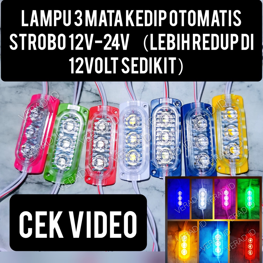 Jual LAMPU 3 MATA KEDIP OTOMATIS ULTRASONIC 12 VOLT 24 VOLT | Shopee Indonesia