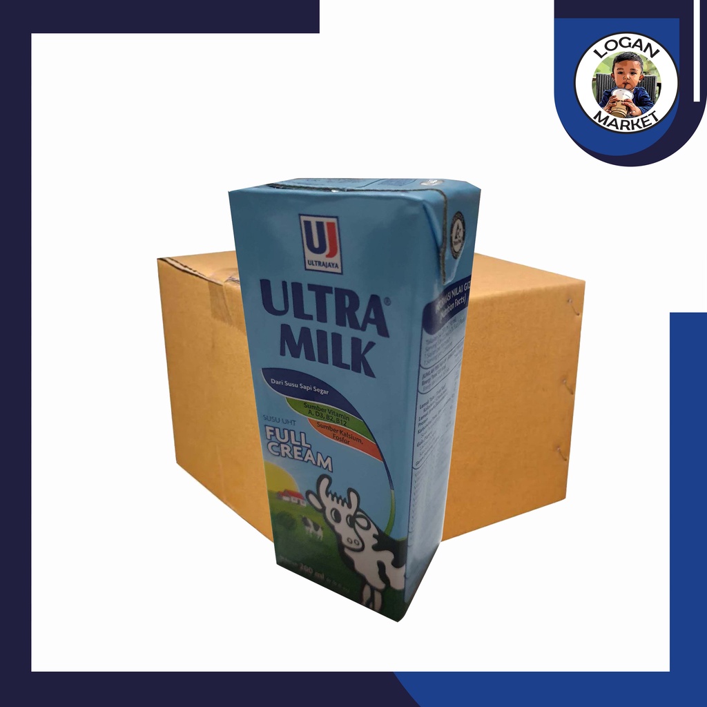 Jual [per Karton] Susu Ultra Milk Plain Full Cream 200 ml | dus Isi 24 ...