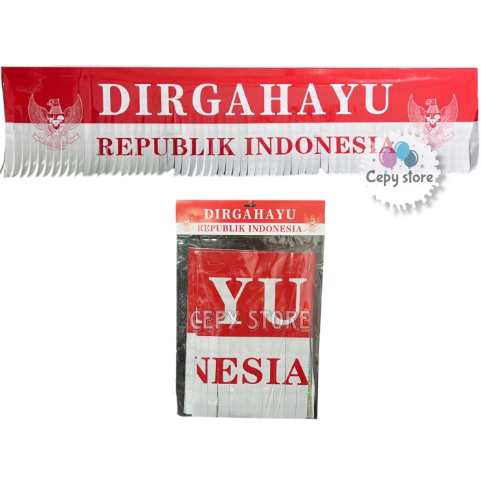 Jual Hiasan 17 Agustus MERAH PUTIH METALIK / Rumbai Garland Dirgahayu ...