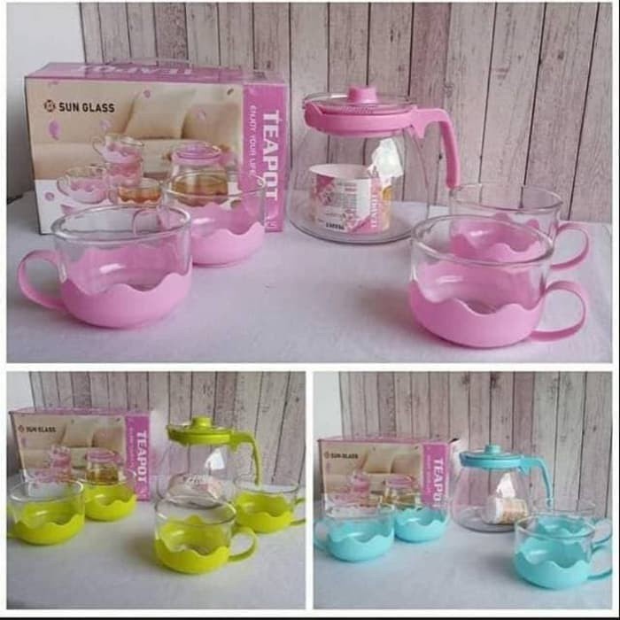 Jual [ 1 SET ] Teapot set 5 in 1 / Teko Tea Coffee Set Pitcher + Gelas ...