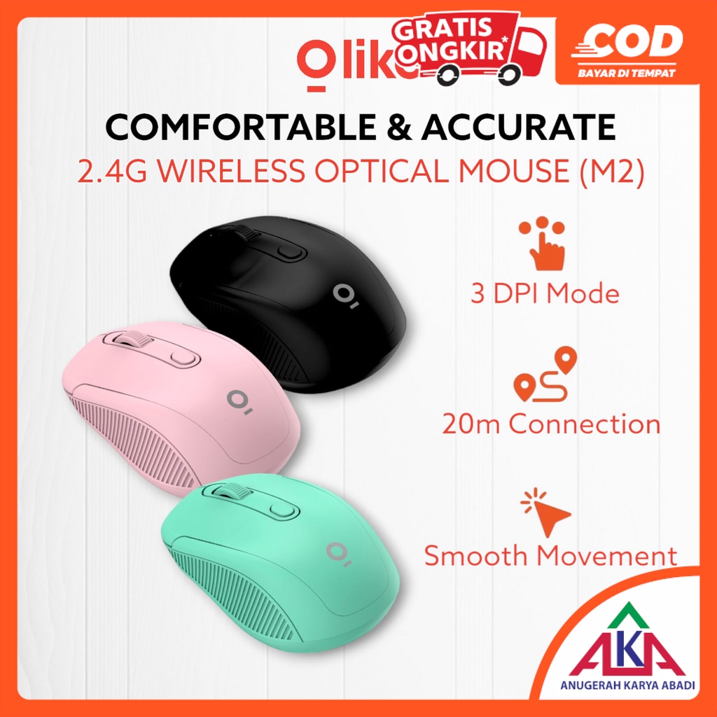 Jual OLIKE Mouse Wireless Optical M2 2.4G 3 Mode DPI Akurat & Ergonomis ...