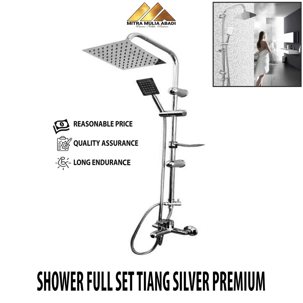 Jual SHOWER 1 SET PAKET LENGKAP TIANG SILVER PREMIUM - STAINLESS STEEL ...