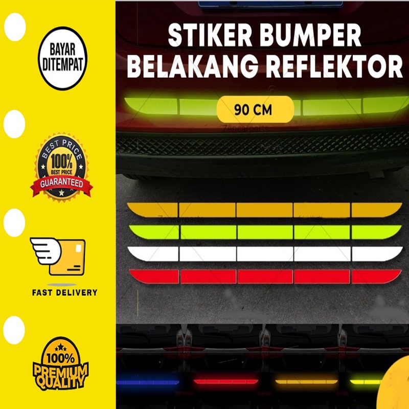 Jual Stiker Reflektor Bumper Belakang Mobil Sticker Reflective 3D Truk ...
