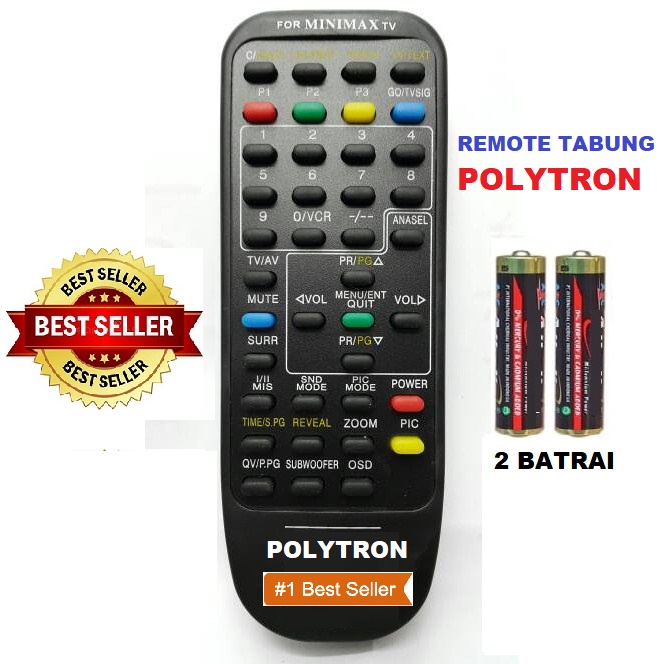 Jual Remote Remot Semua Jenis TV Tabung Polytron Gratis Baterai Batrai ...