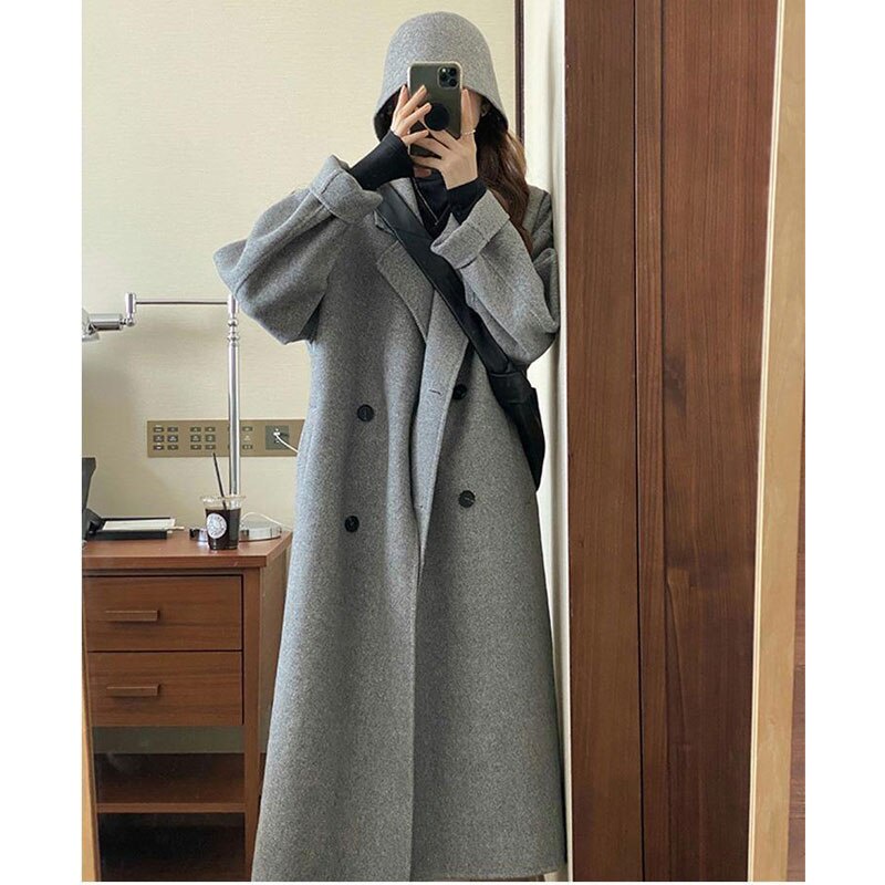 Jual Long Coat Blazer Panjang Wanita Kekinian Korean Style | Shopee ...
