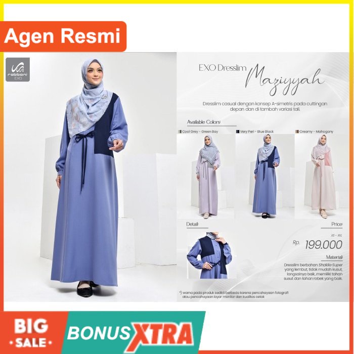 Jual Rabbani Gamis Cewek EXO DRESSLIM MAZIYYAH Lembut Original Bandung ...