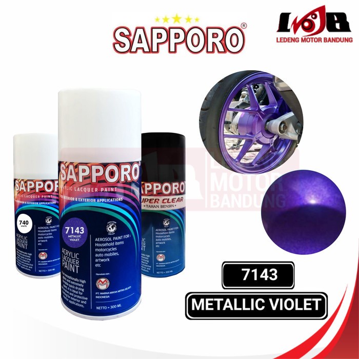 Jual Sapporo 7143 Metallic Violet Cat Semprot Aerosol Pilox Ungu Metal ...