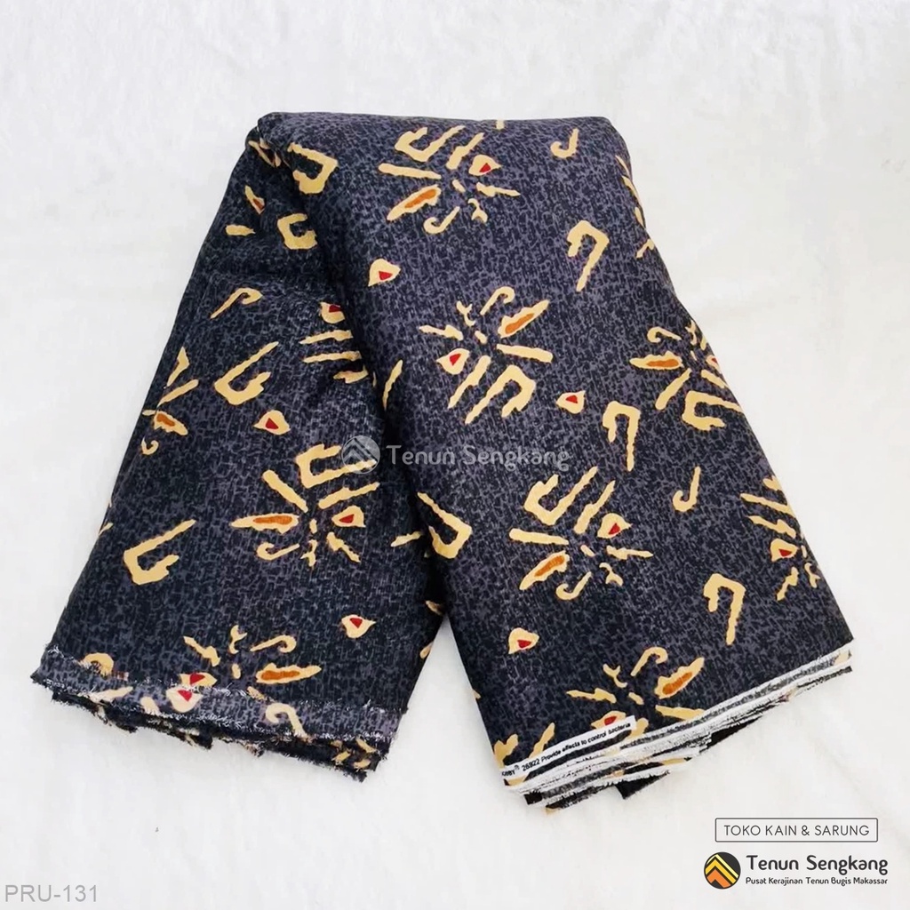 Jual Kain Tenun Dobby Batik Sutra Bugis Makassar Hitam Keunguan - Tenun ...