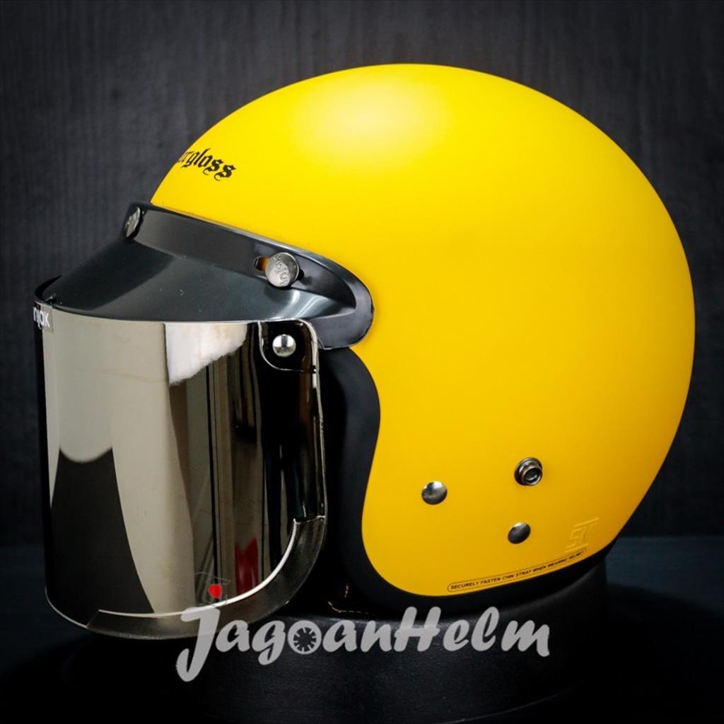Jual CARGLOSS Helm CF RETRO| EXOTIC YELLOW DOFF | Half Face CARGLOS ...