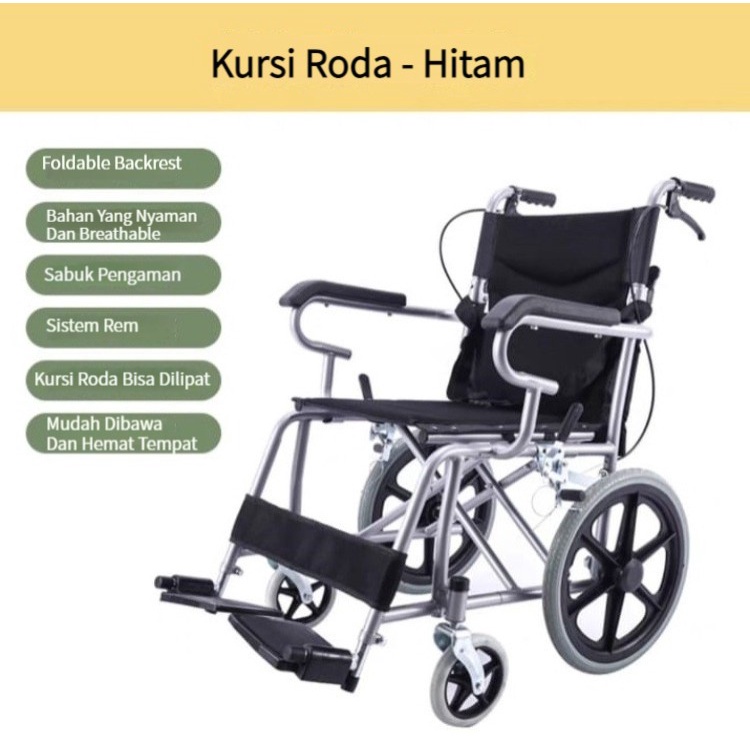 Jual Highline Kursi Roda Lipat Portable Wheelchair Kursi Roda Medis ...