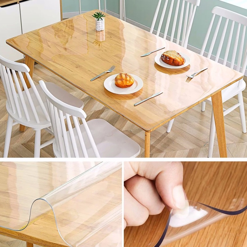 Jual Taplak Meja Anti Air PVC Transparan Plastik Mika Meteran Bening Ukuran 60*120cm Alas Meja ...