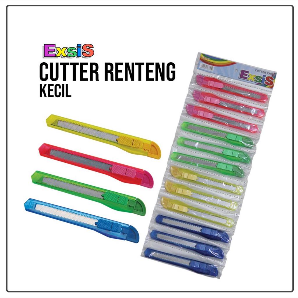 Jual 12buah Pisau Cutter Renteng Kecil / Pisau Cutter Plastik Kecil ...