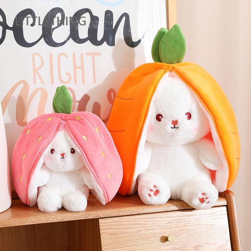 Jual 18/25cm Boneka Kelinci Strawberry Lucu Kartun Kelinci Mainan Mewah ...