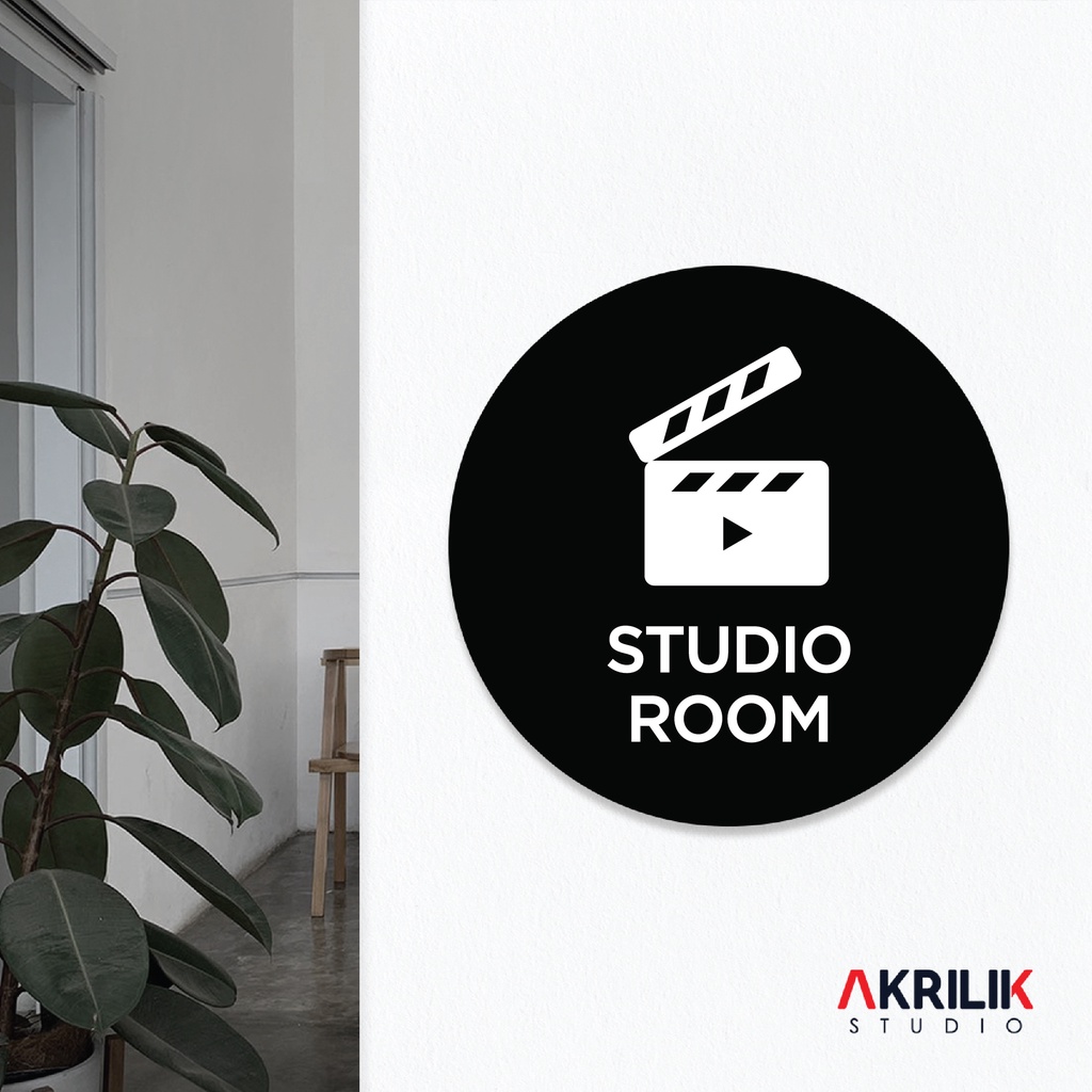 Jual Sign Board Akrilik Studio Room Acrylic Signage Tempel Dinding Tulisan Label Tanda Petunjuk ...