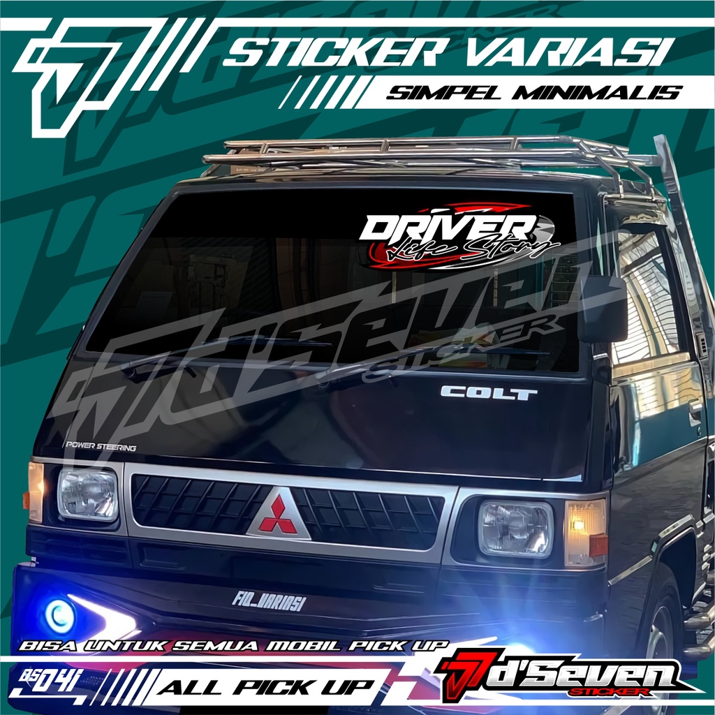 Jual Stiker variasi kaca depan DRIVER LIFE STORY simpel minimalis Keren ...