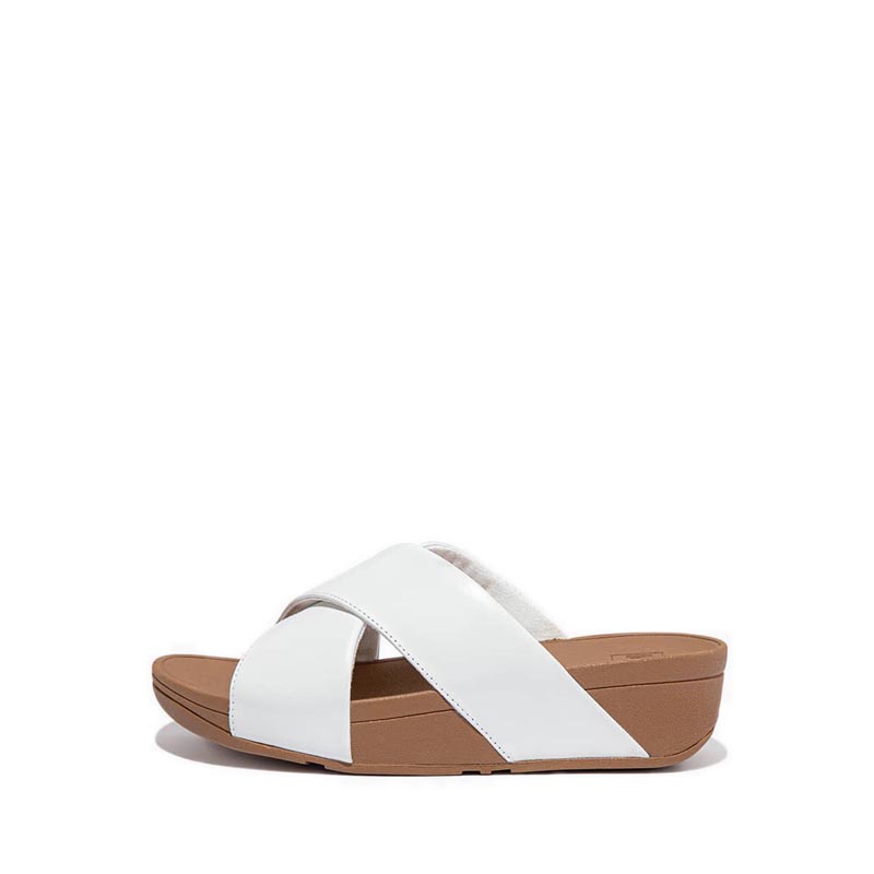 Jual FITFLOP LULU LEATHER CROSS WOMEN'S SLIDES- URBAN WHITE | Shopee Indonesia