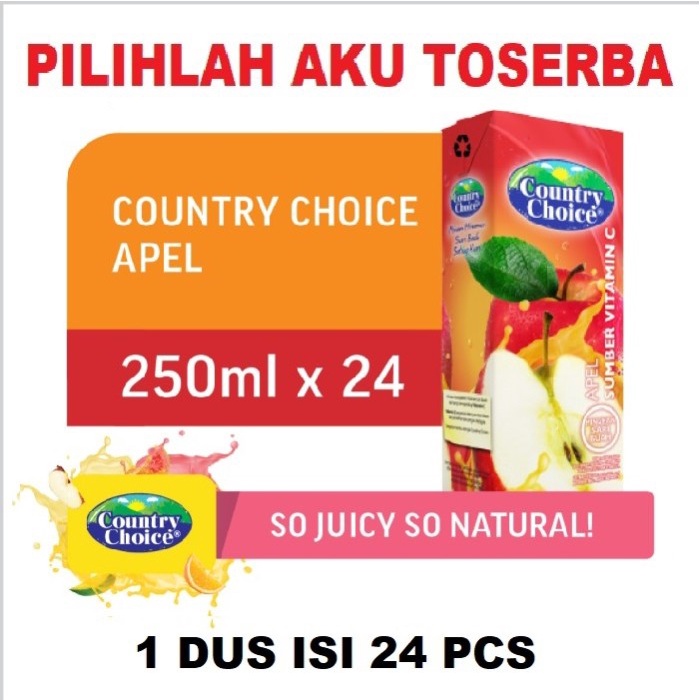 Jual Country Choice APPLE Jus Apel 250 ml - ( HARGA 1 DUS ISI 24 ) | Shopee Indonesia