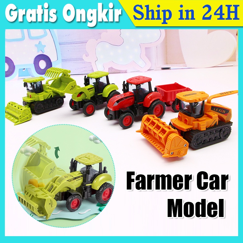 Jual Diecast Tractor Harvester Miniature Agricultural Harvester Farm ...