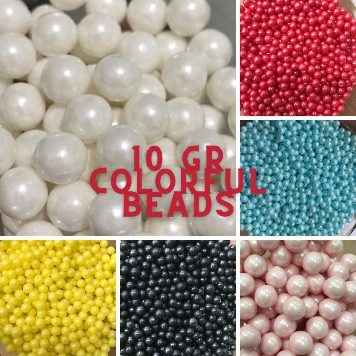 Jual TRIMIT GULA DEKORASI KUE BOLA MUTIARA EDIBLE MARBLE BEADS SHAPED ...
