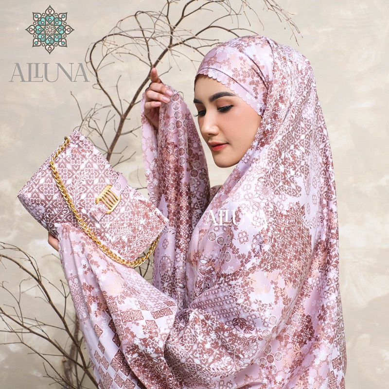 Jual ALLUNA - Mukena Dewasa Motif 3in1 Silk Mewah Lafaya Series | Shopee Indonesia
