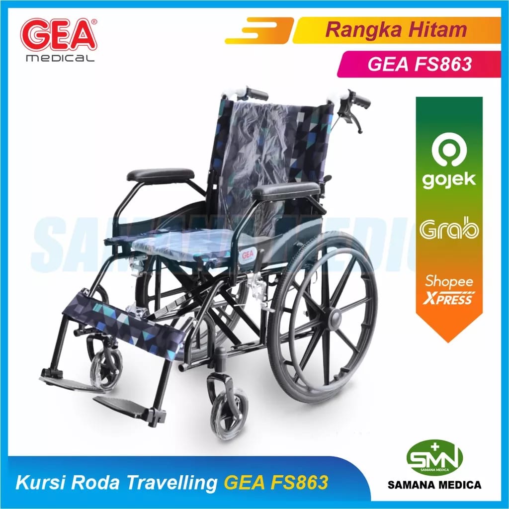 Jual Kursi Roda Trevelling Lipat GEA FS863 HITAM BEKAS TAPI BARU Free ...