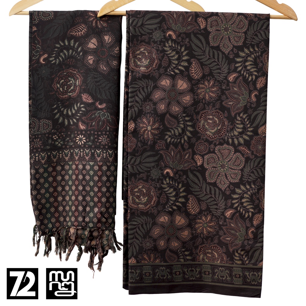 Jual Kain Dan Selendang Premium Motif Kembang Warna Hitam Mocha Mousse ...