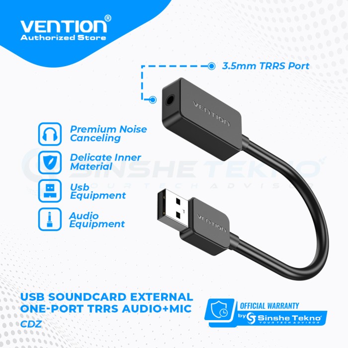 Jual Vention USB Sound Card SoundCard External USB to Aux 3.5mm ...