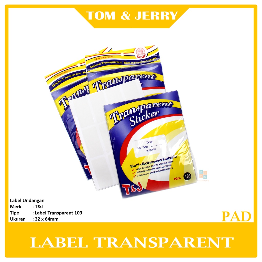 Jual TOM & JERRY - Label Transprarent Undangan 103 - Pad | Shopee Indonesia