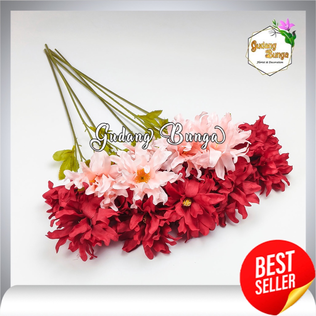 Jual Bunga Dahlia Tangkai Panjang Cabang 3 artificial Bunga Imitasi ...