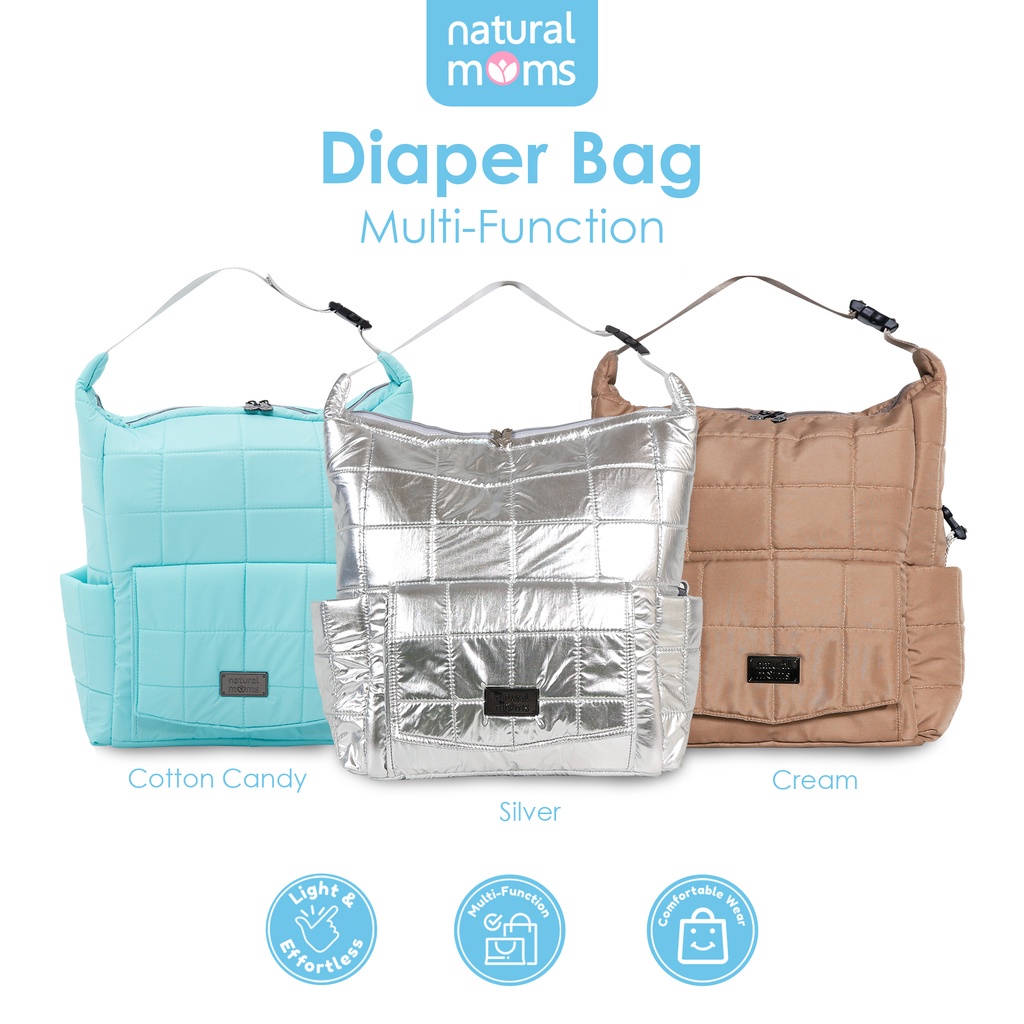Jual Tas Bayi Multifungsi Diaper Bag Natural Moms | Pop 2in1 | Shopee Indonesia