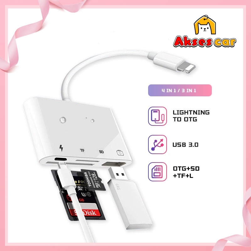 Jual AC Lightning To USB 3 Camera Adapter To SD OTG Card Reader for ...