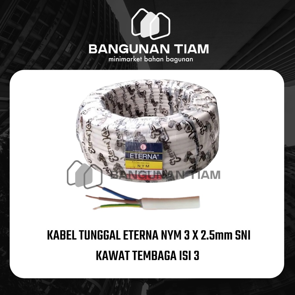 Jual KABEL LISTRIK TUNGGAL ETERNA 3x2,5mm NYM ISI KABEL 3 KAWAT TEMBAGA ...