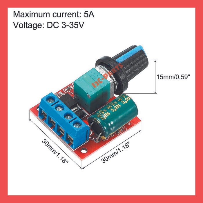 Jual Dimmer DC PWM Motor Speed 4.5-35V 5A Controller Lampu LED 90W ...