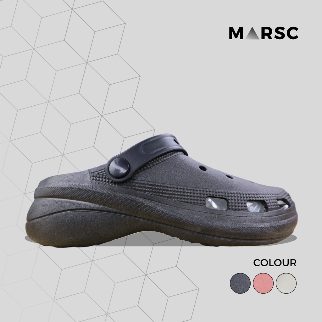 Jual MARSC Sandal Wanita Slip On Baim Fuji Polos Viral Jibbitz Sandal ...