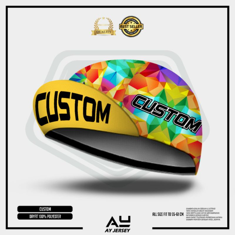 Jual CYCLING CAP CUSTOM | TOPI SEPEDA CUSTOM | BISA PAKAI DESAIN ...