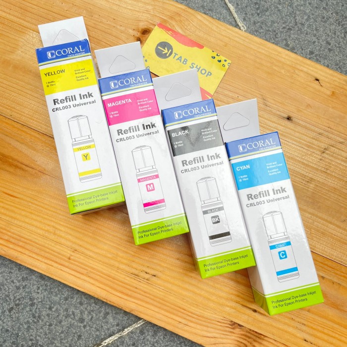 Jual TAB SHOP - CORAL INK EPSON L SERIES 003 - REFIL TINTA PRINTER ...