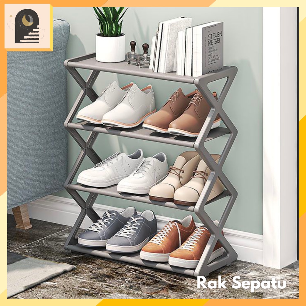 Jual Either.id - Rak Sepatu Sendal 4 Susun Dan 3 Susun Model Zigzag ...