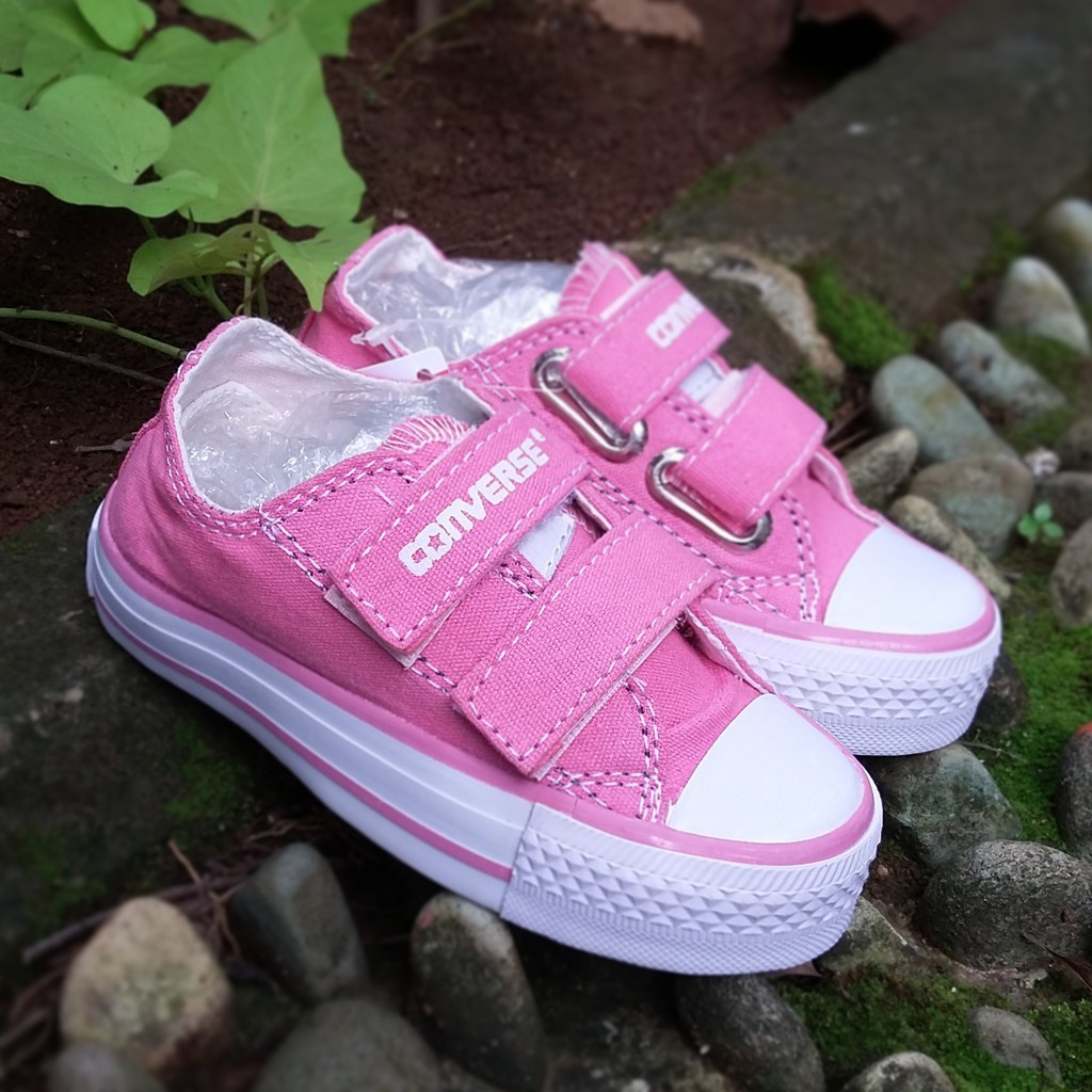 Jual sepatu anak converse high tali pink/ sepatu sekolah anak keren ...