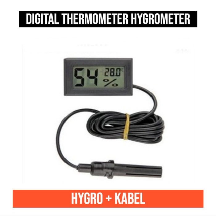Jual Alat Ukur Suhu Kelembaban Digital Mini Hygrometer Higrometer + Kabel | Shopee Indonesia
