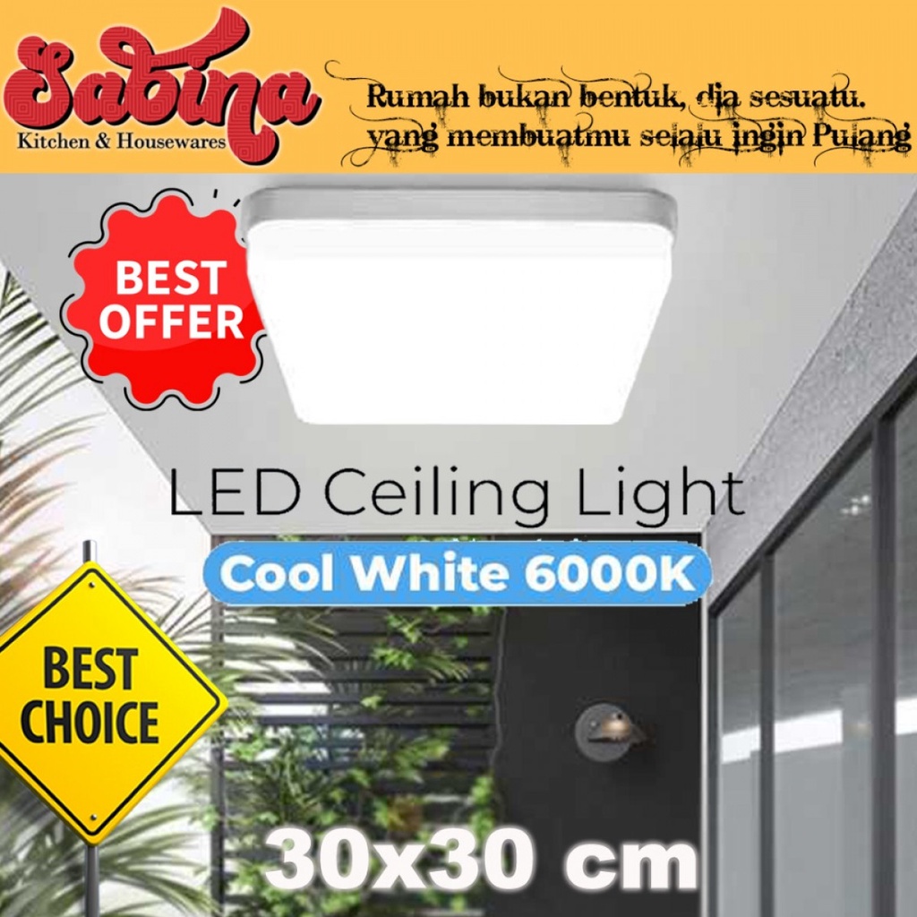 Jual Lampu Plafon LED Kotak Persegi Ceiling Light Cool White 27W ...