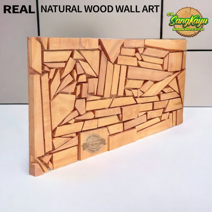 Jual SangKayu Wood Wall Art Hiasan Dinding Kayu Alami Bukan Wallpaper ...
