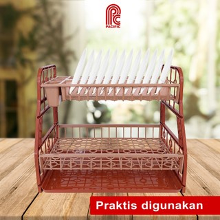 Jual Pacific Rak Piring Plastik 2 Susun Monaco Dish Rack Dengan Nampan ...