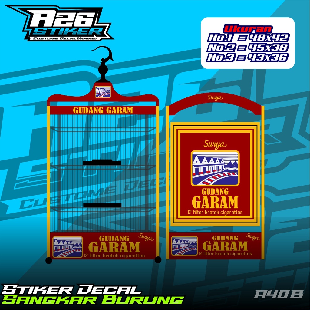Jual Stiker decal variasi sangkar burung kotak SURYA FIGHTER Bisa ...