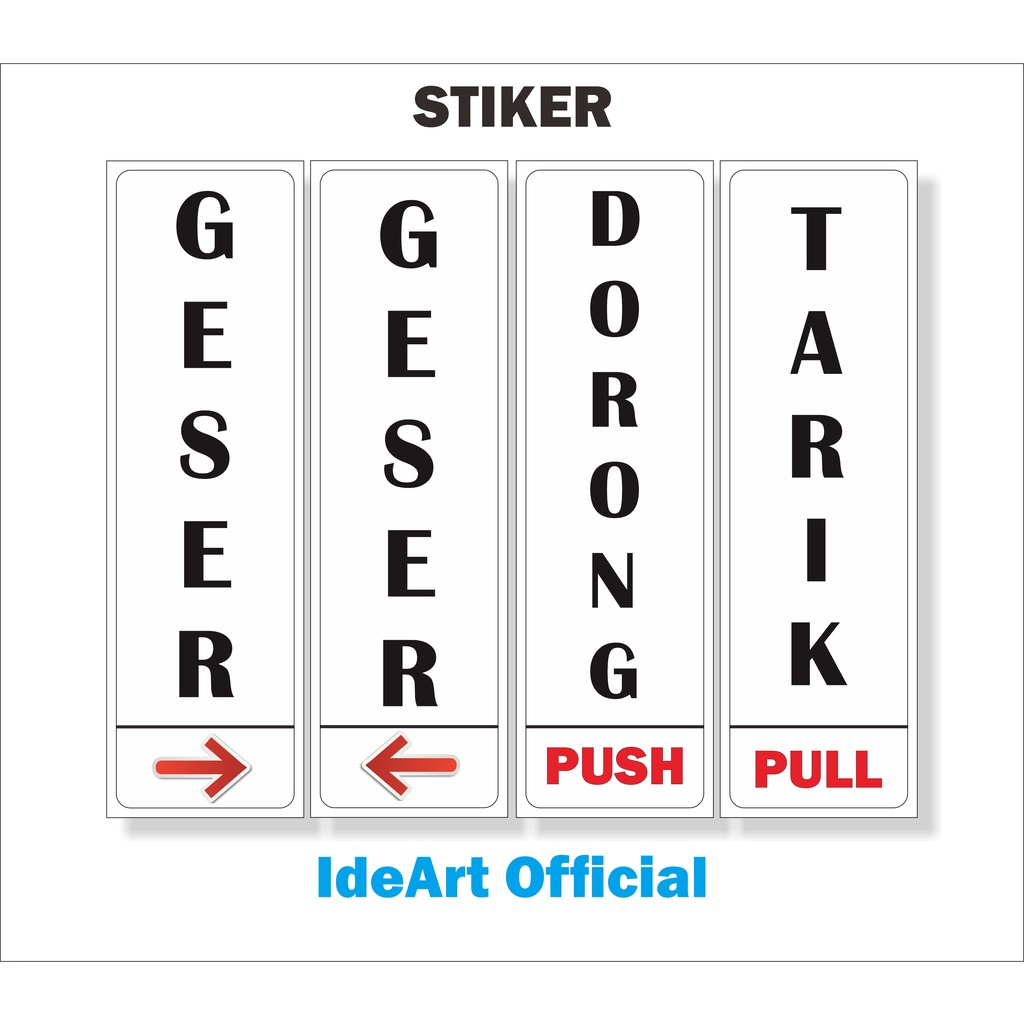 Jual Stiker DORONG / TARIK / PUSH Bisa Custom Cocok ditempel didinding ...