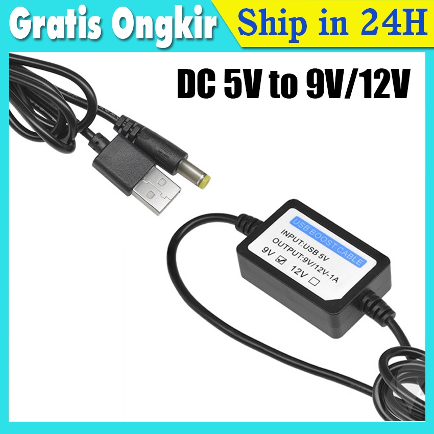 Jual USB Converter Kabel Adapter Step Up Usb 5v To 12v Ukuran 5.5x2.1mm ...