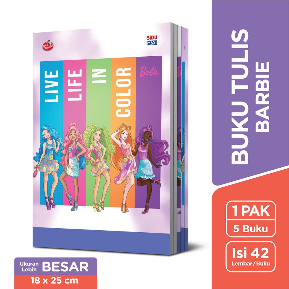 Jual SiDU Maxi Buku Tulis Barbie 42 Lembar - 5 buku SDU EB 42 MXBB ...