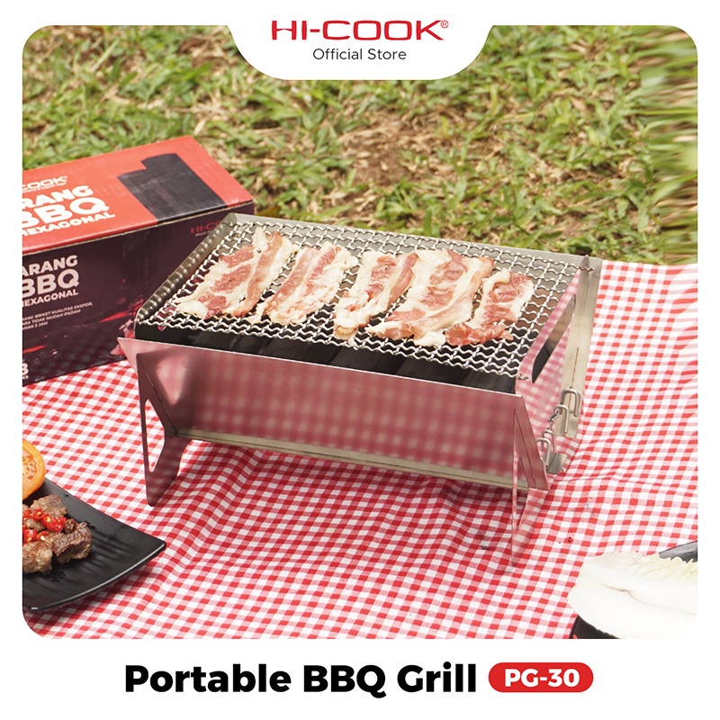 Jual Hi-Cook Portable BBQ Grill Knockdown Besar 30 x 22 | Alat Panggang ...