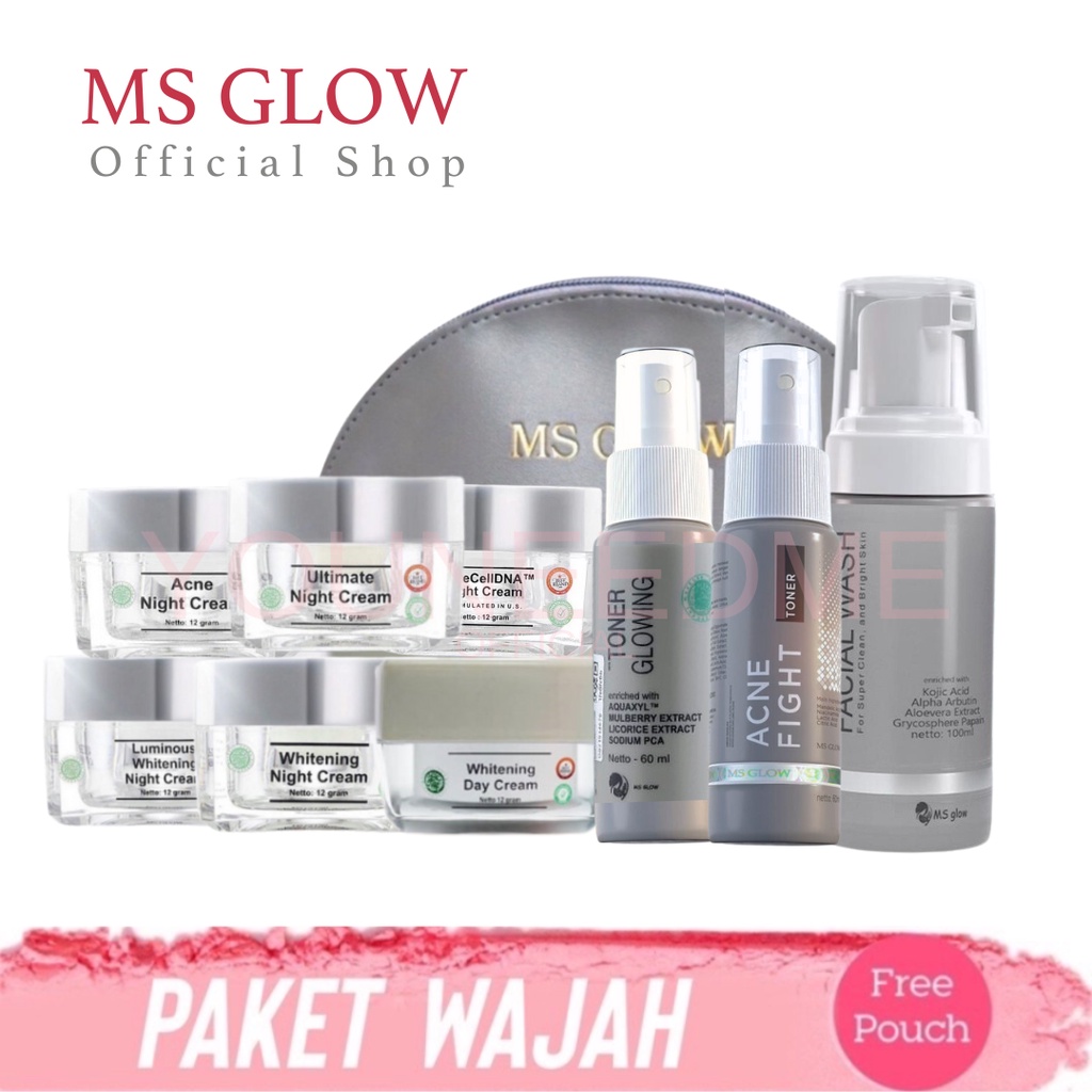 Jual Ms Glow Msglow Paket Ms Glow whitening Acne luminous ultimate Original | Shopee Indonesia